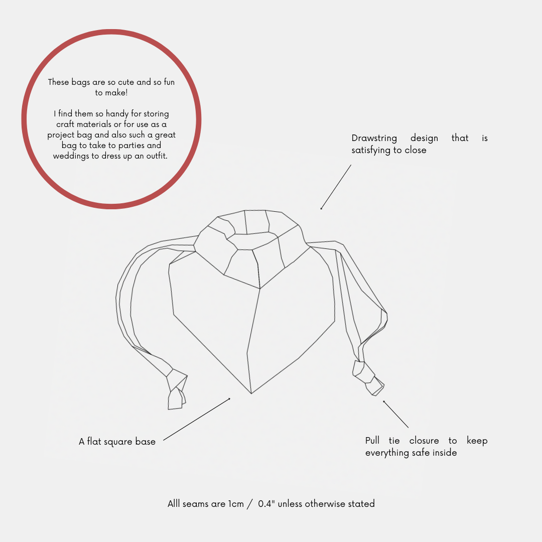 Dumpling Bag PDF Pattern (2 Sizes) – Motif Studio